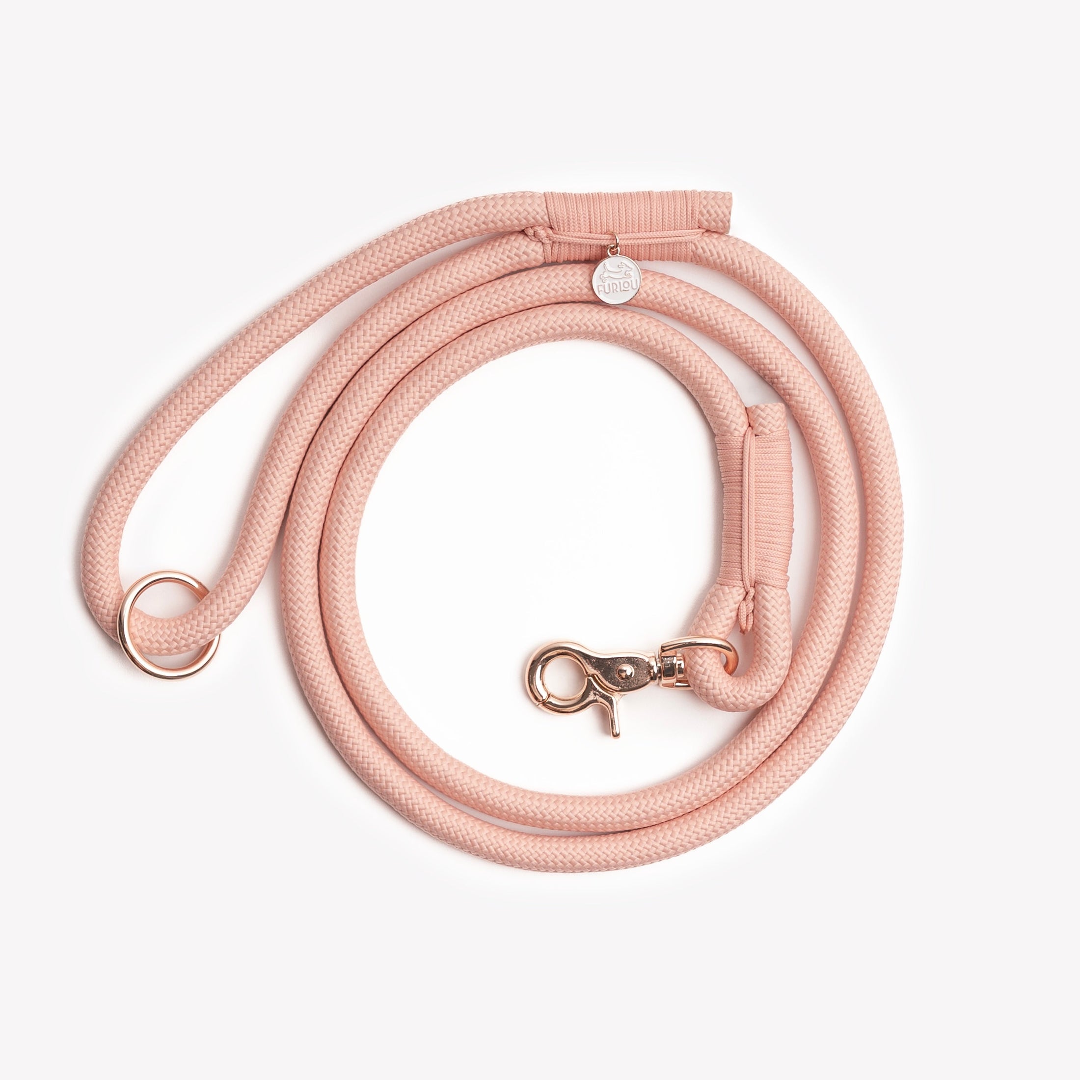 'Powder Rose' - Braided Rope Leash | FURLOU - Southlake Paws Couture