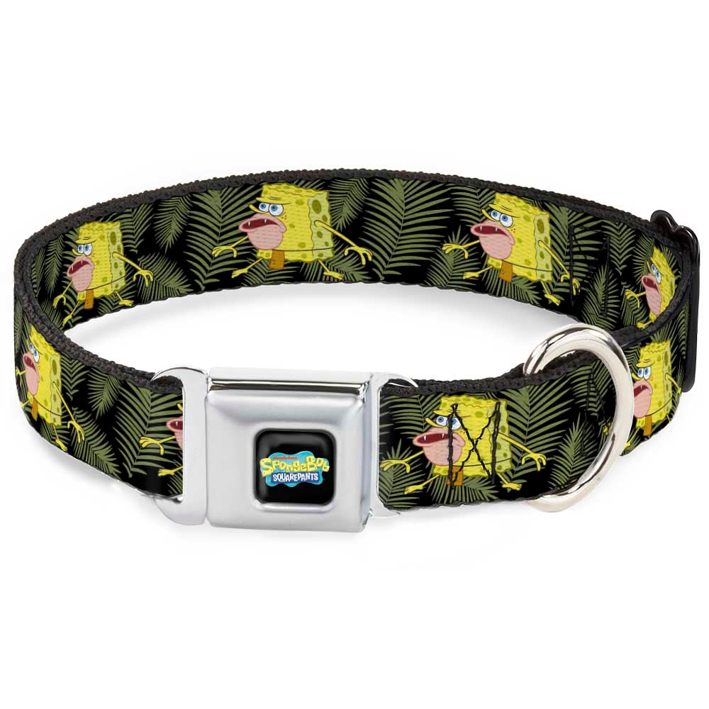 SpongeBob SquarePants Logo2 Full Color Black Seatbelt Buckle Collar ...