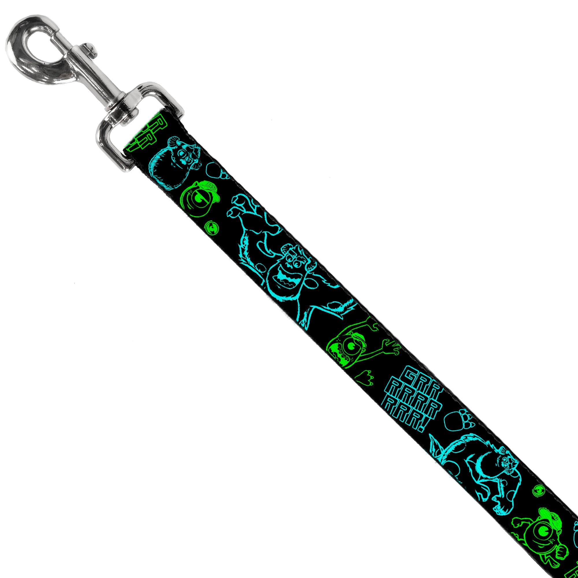 Dog Leash - Monsters Inc Sully & Mike PosesGRRRRR BlackTurquoiseGreen ...