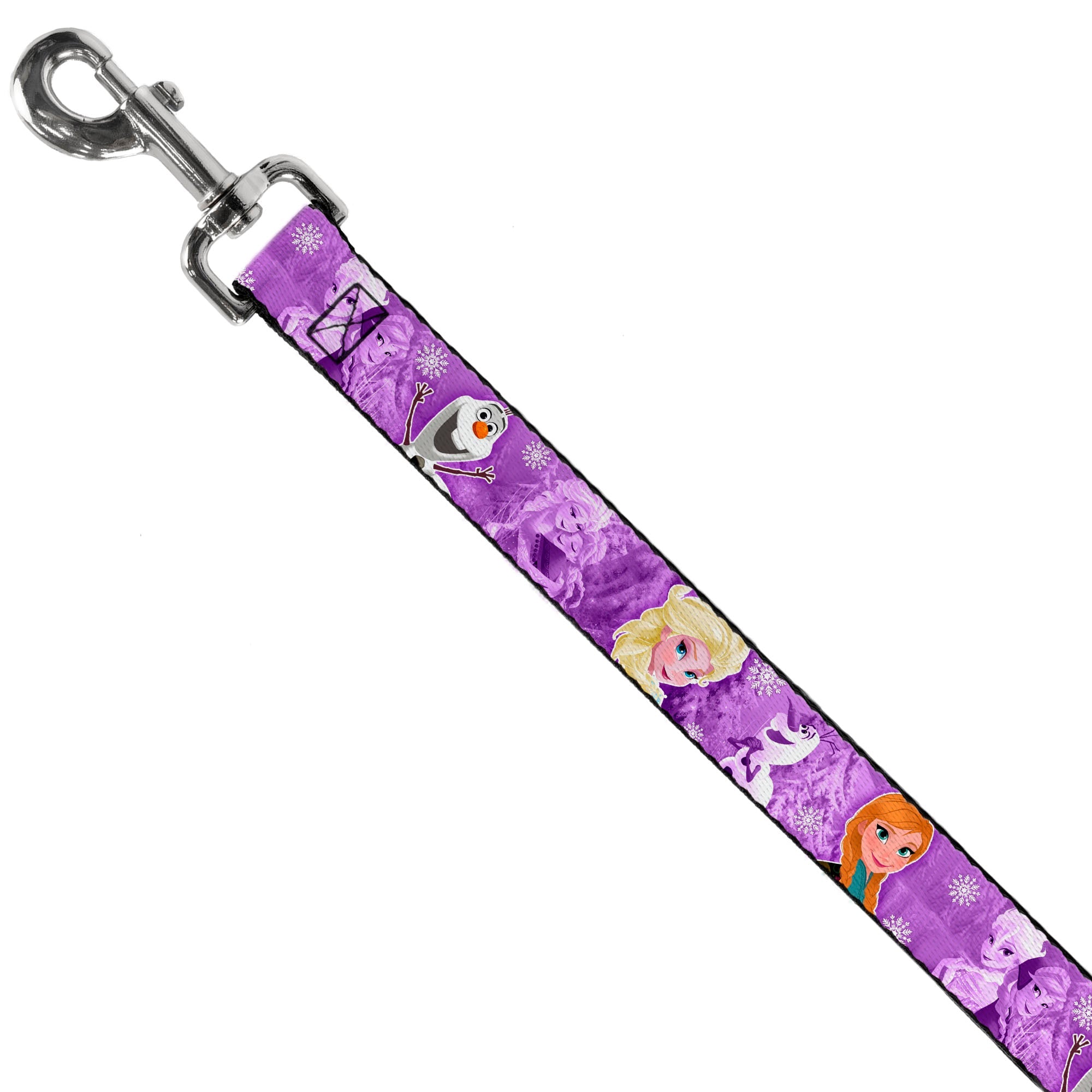 Dog Leash - Frozen AnnaElsaOlaf PosesScenes Purples - Southlake Paws