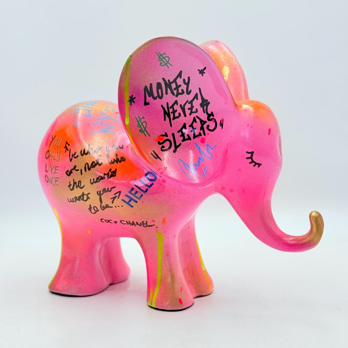 Feng Shui and Graffiti Elephant Sculpture – Love Pop Elephant ...