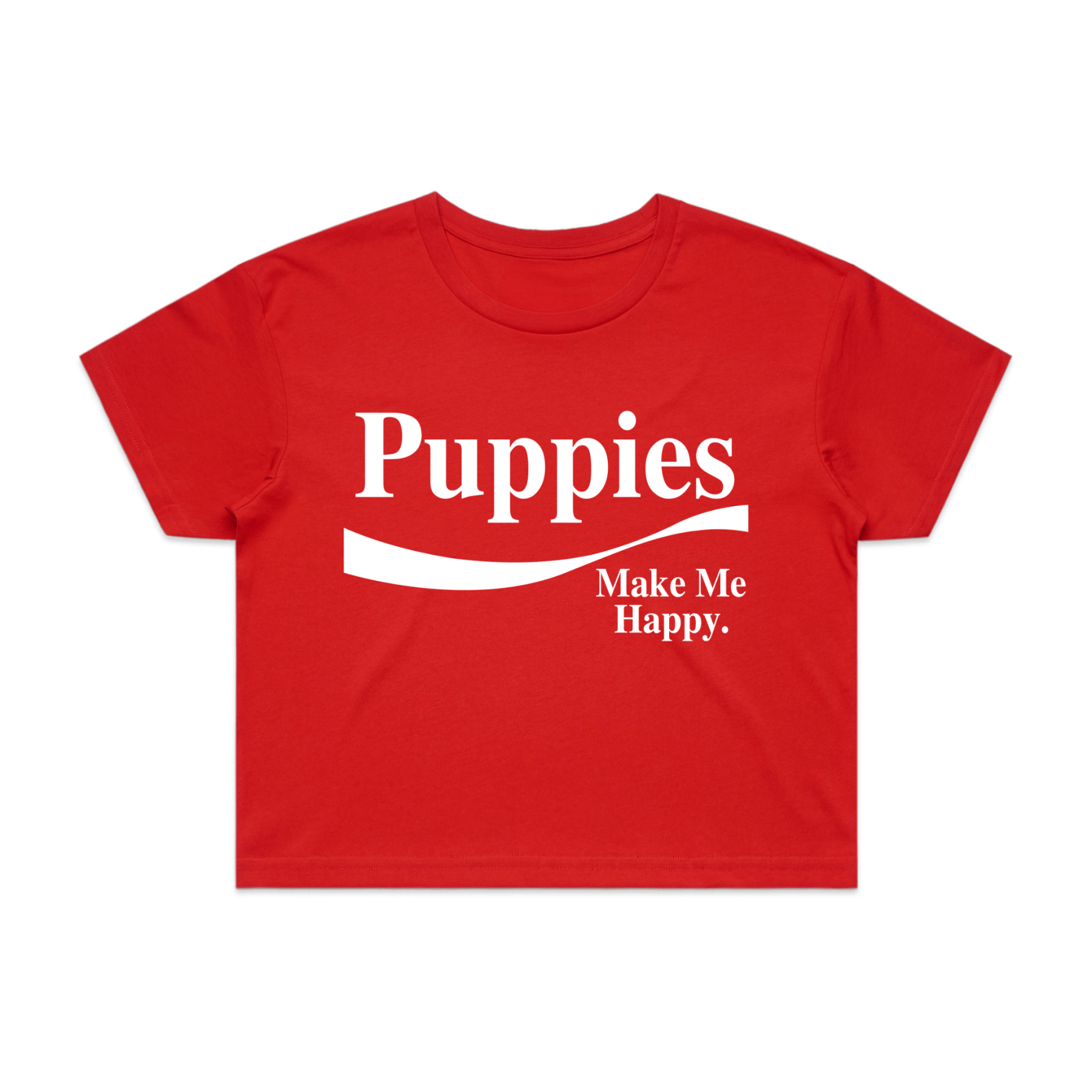 Enjoy Puppies Make Me Happy Crop Top | Gift for Dog Lovers - Southlake Paws